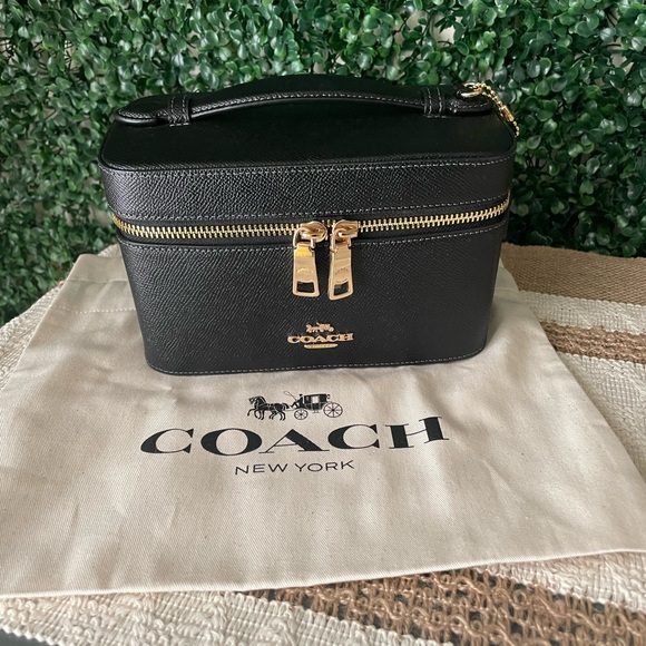 Coach | Bags | Coach Black Leather Cosmetic Vanity Case Brand New ...